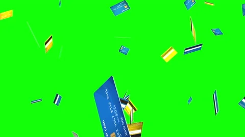 credit card particle green screen loop a... | Stock Video | Pond5