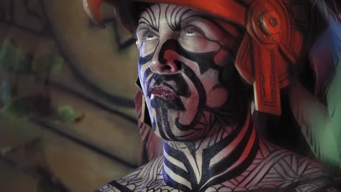 Aztec Warrior Face Paint