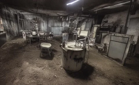 Creepy basement, underground bunker, hor... | Stock Video | Pond5