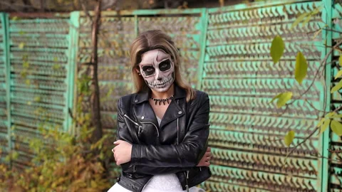 Creepy Skull Makeup Stock Videos – Royalty-Free HD & 4K Videos | Pond5