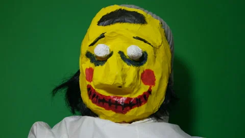 Creepy Clown Weird Scary Chroma Key Gree... | Stock Video | Pond5