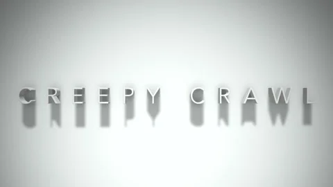 creepy crawl 3D title animation white te... | Stock Video | Pond5