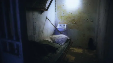 Creepy Deserted Prison Cell Flickering L... | Stock Video | Pond5