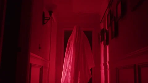 Creepy Figure In Flashing Red Room | Stock Video | Pond5
