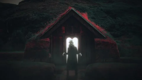 Creepy Ghostly Figure Haunted House Moun... | Stock Video | Pond5