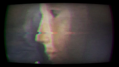 Creepy Mask on tv screen with glitch eff... | Stock Video | Pond5