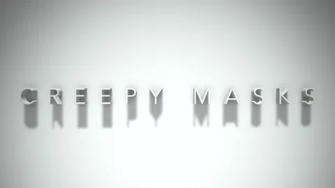 creepy masks 3D title animation white te... | Stock Video | Pond5