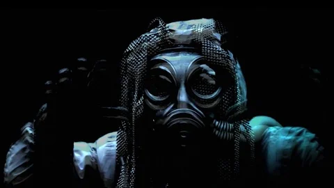 Creepy Post Apocalyptic Horror Scary Mas... | Stock Video | Pond5