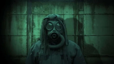 Creepy Post Apocalyptic Horror Scary Mas... | Stock Video | Pond5