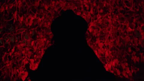 Creepy shadow of female in costume raisi... | Stock Video | Pond5