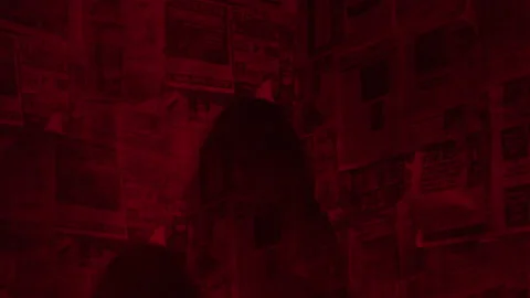 Creepy Shadow of Woman in Strobing Disto... | Stock Video | Pond5