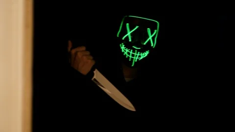 A creepy slasher killer in a generic ano... | Stock Video | Pond5