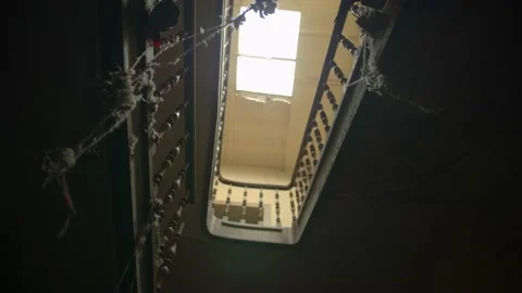 Creepy stairway stairs horror vibes hell... | Stock Video | Pond5