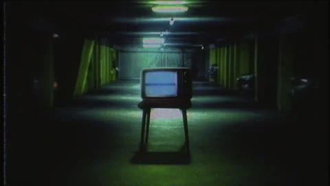 Creepy Vintage TV Static Noise VHS Spook... | Stock Video | Pond5
