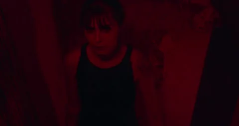 Creepy Woman With Haunting Look On Her F... | Stock Video | Pond5