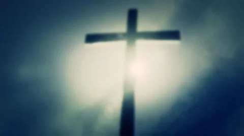 a Creepy Wooden cross through a fog | Stock Video | Pond5