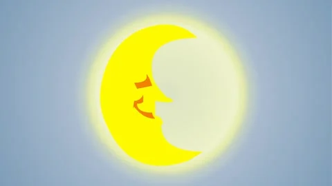 crescent moon background and 2d animatio... | Stock Video | Pond5