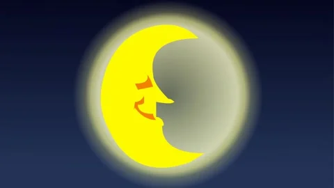 crescent moon background and 2d animatio... | Stock Video | Pond5