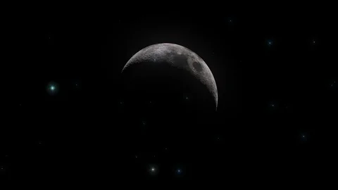 Crescent Moon in Starry Night Concept-V1 | Stock Video | Pond5