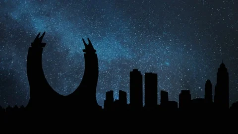 Crescent tower in the newly developing c... | Stock Video | Pond5