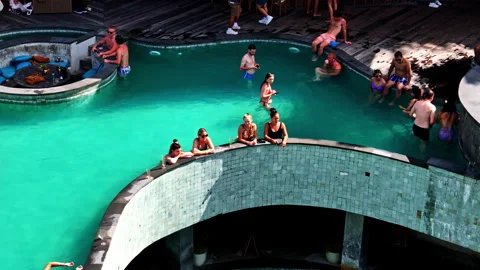 Cretya Ubud pool party, people enjoying ... | Stock Video | Pond5