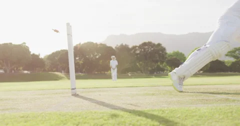 Cricket player missing the ball on a pit... | Stock Video | Pond5