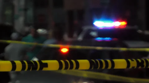 Crime scene Police Tape; bg soft focus, ... | Stock Video | Pond5