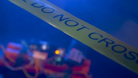 Crime Scene Ribbon With Focus Pull on a ... | Stock Video | Pond5