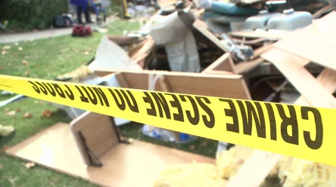 CRIME SCENE TAPE POLICE INVESTIGATION CR... | Stock Video | Pond5