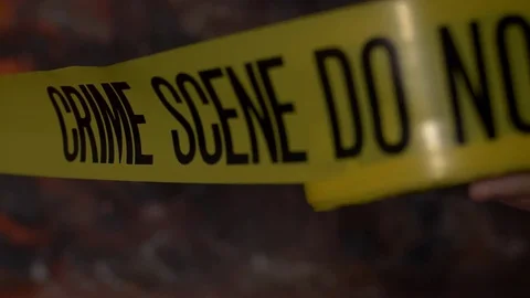 CRIME SCENE TAPE UNROLLED / SLOW MOTION.... | Stock Video | Pond5