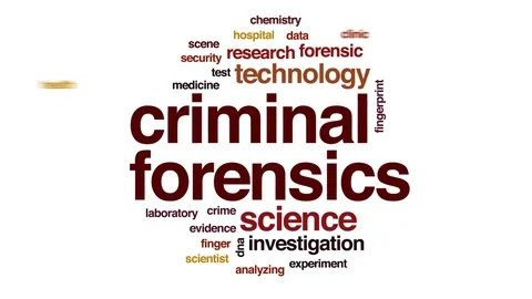 Criminal forensics animated word cloud, ... | Stock Video | Pond5
