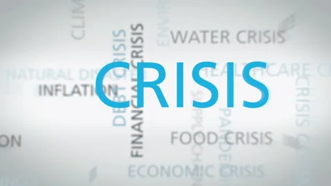 Crisis word cloud concept animation on w... | Stock Video | Pond5