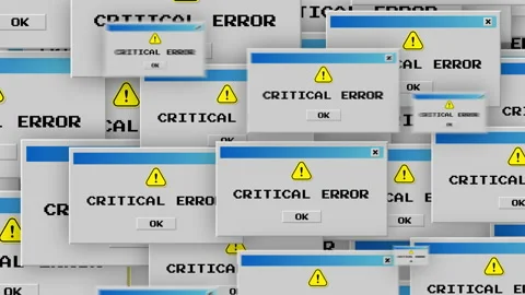 critical error Many Windows - 2D Transit... | Stock Video | Pond5