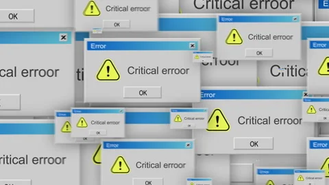 critical error Many Windows - 2D Transit... | Stock Video | Pond5