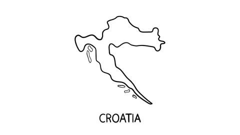 Croatia - Hand-Drawn Map Animation | Stock Video | Pond5