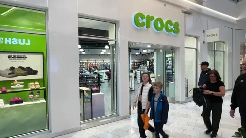 Crocs Store Front at Shopping Mall - Wid... | Stock Video | Pond5