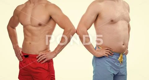 Cropped models with before and after body comparison. photo of before ...