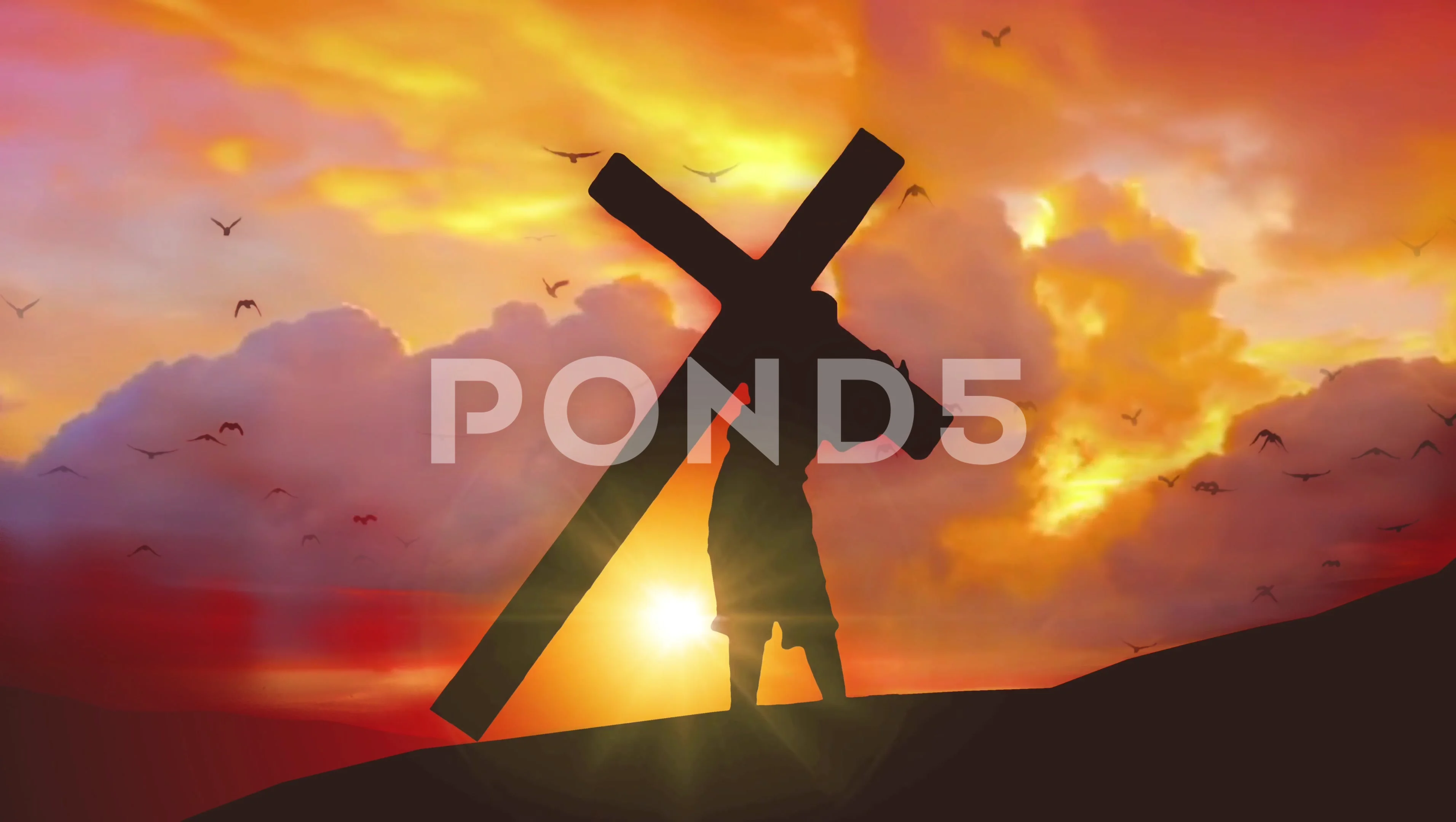 Jesus Carrying Cross Silhouette