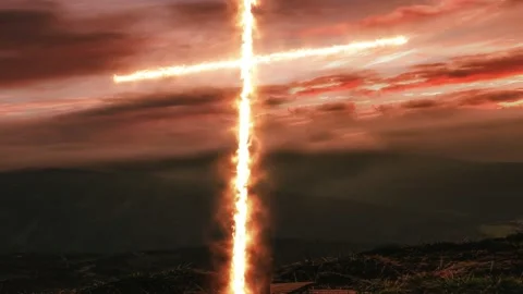 cross fire on dusk hill, animation for b... | Stock Video | Pond5