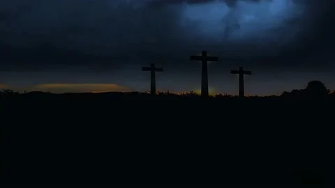 Cross of Jesus in thunderstorm with ligh... | Stock Video | Pond5