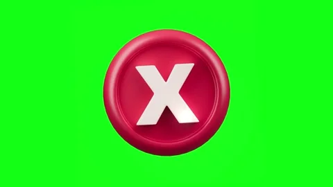 Cross Mark Button Animated on Green Scre... | Stock Video | Pond5