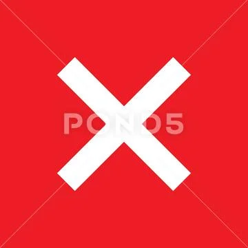 Cross mark icon, X sign, simple error design vector illustration, false ...