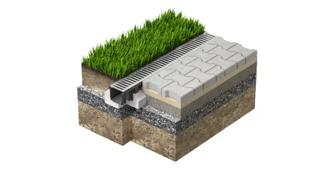 Cross section of drainage system concept | Stock Video | Pond5