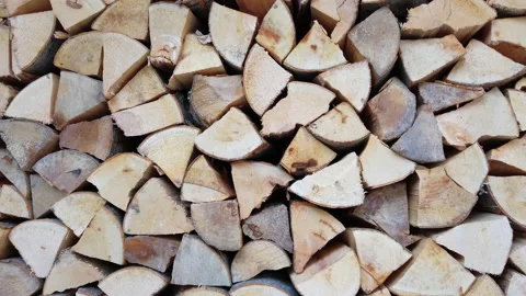 Cross section of the timber, firewood st... | Stock Video | Pond5