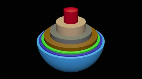 Cross section view of sphere with multip... | Stock Video | Pond5