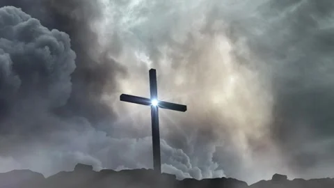 cross shining thunderstorm background 4k | Stock Video | Pond5