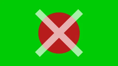 Cross Sign Animation in red circle Motio... | Stock Video | Pond5