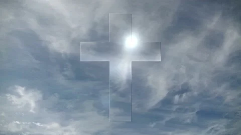 Cross Symbol in front of moving clouds s... | Stock Video | Pond5