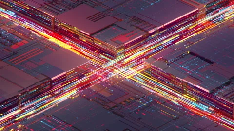Crossed data streams seamless loop 3D re... | Stock Video | Pond5