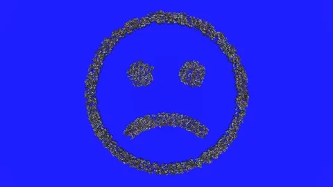 Crowd animation forming a sad face emoti... | Stock Video | Pond5